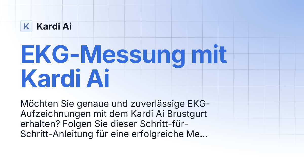 EKG-Messung mit Kardi Ai | de | Kardi Ai