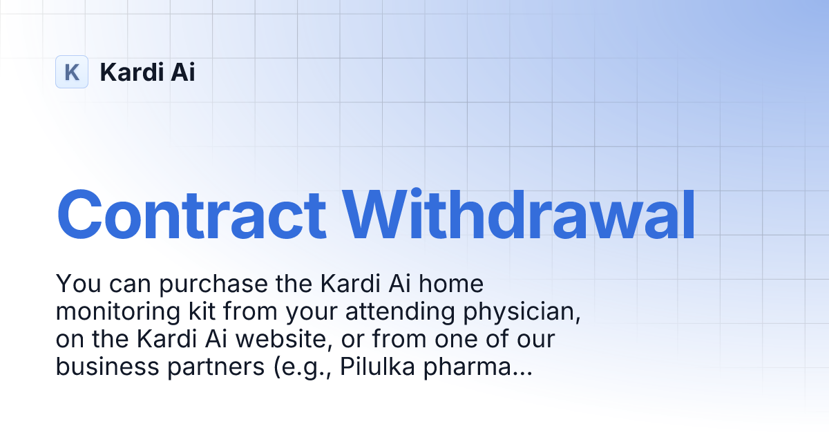 Contract Withdrawal | Kardi Ai